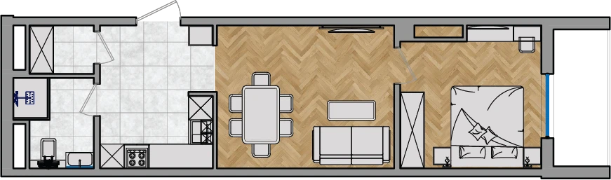 2-xonali xonadon 44.5m² 11/16 qavat - sotib olish Toshkent shahridan ...